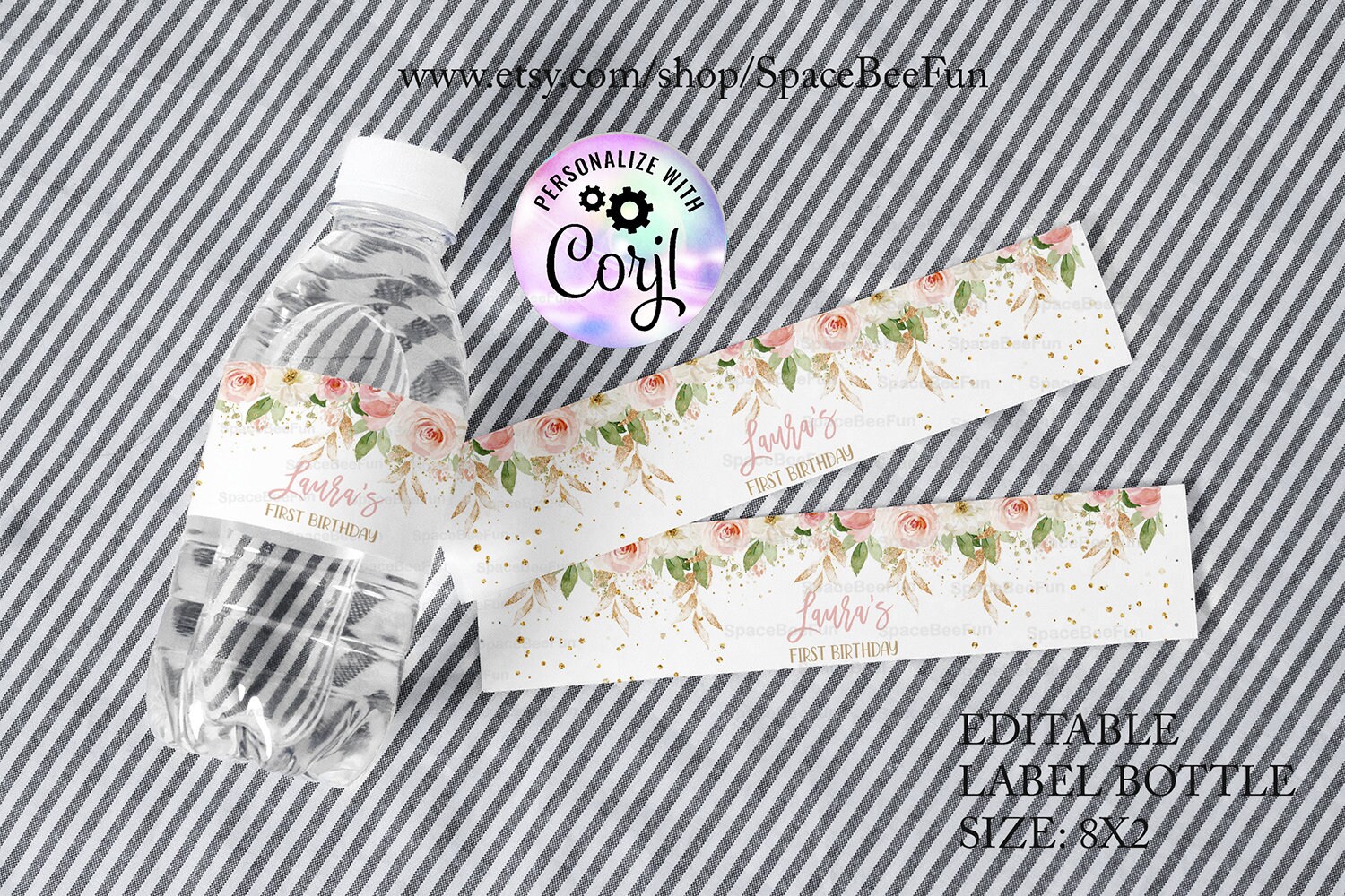 Editable Blush Pink Floral Invitation Package Girl Blush Pink - Etsy