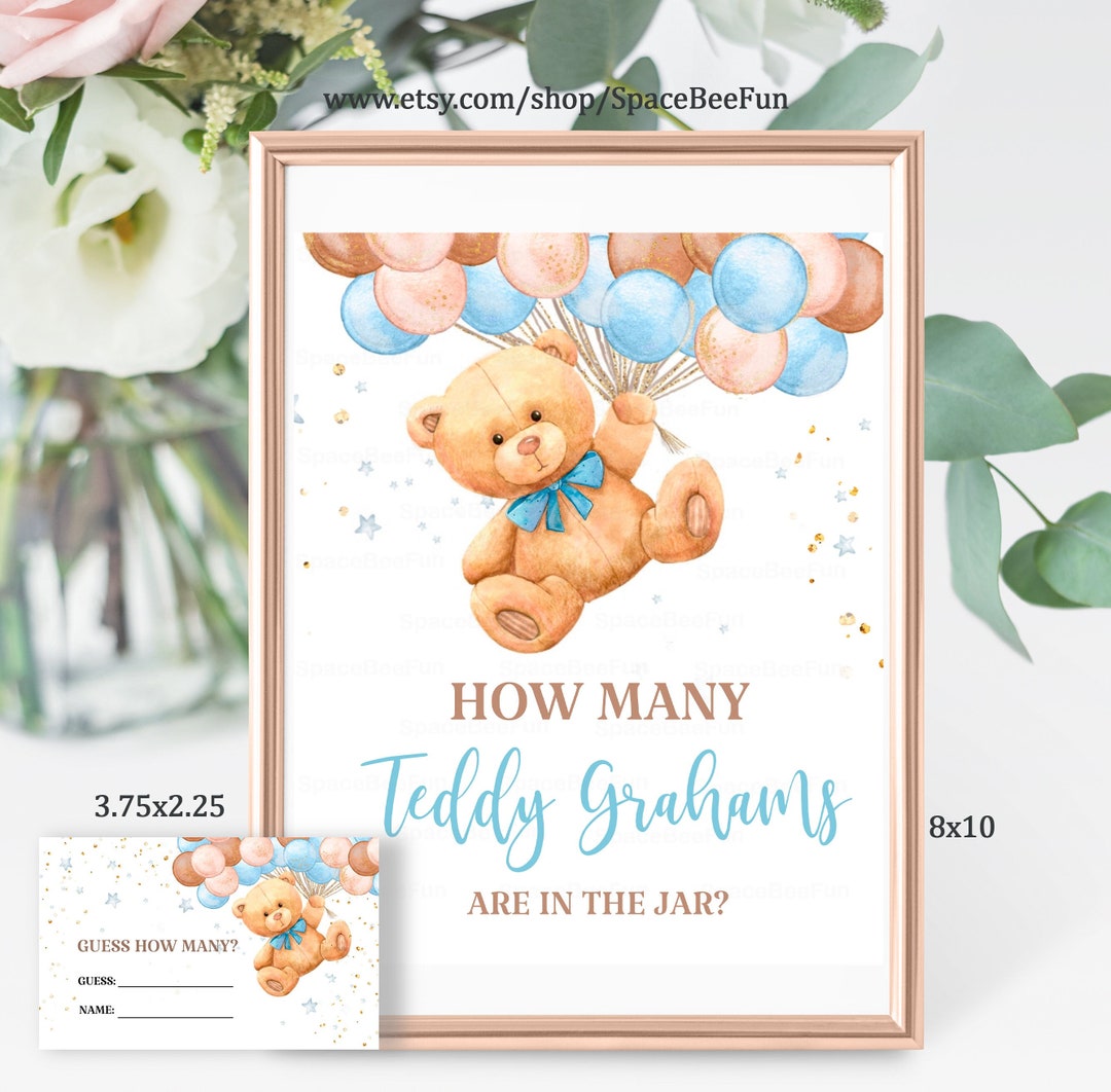 Teddy Bear Boy Guess How Many Sign, Guess How Many Teddy Grahams Grams ...