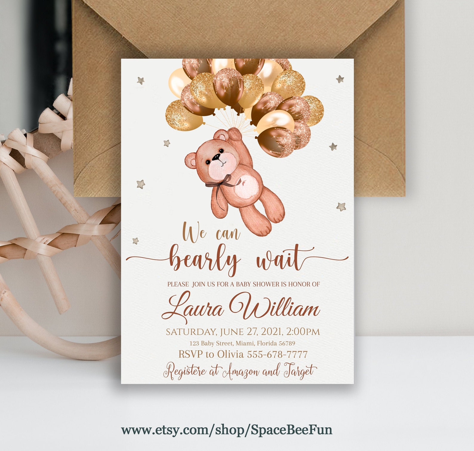 Editable Teddy Bear Baby Shower Invitation Boy Bear Themed - Etsy