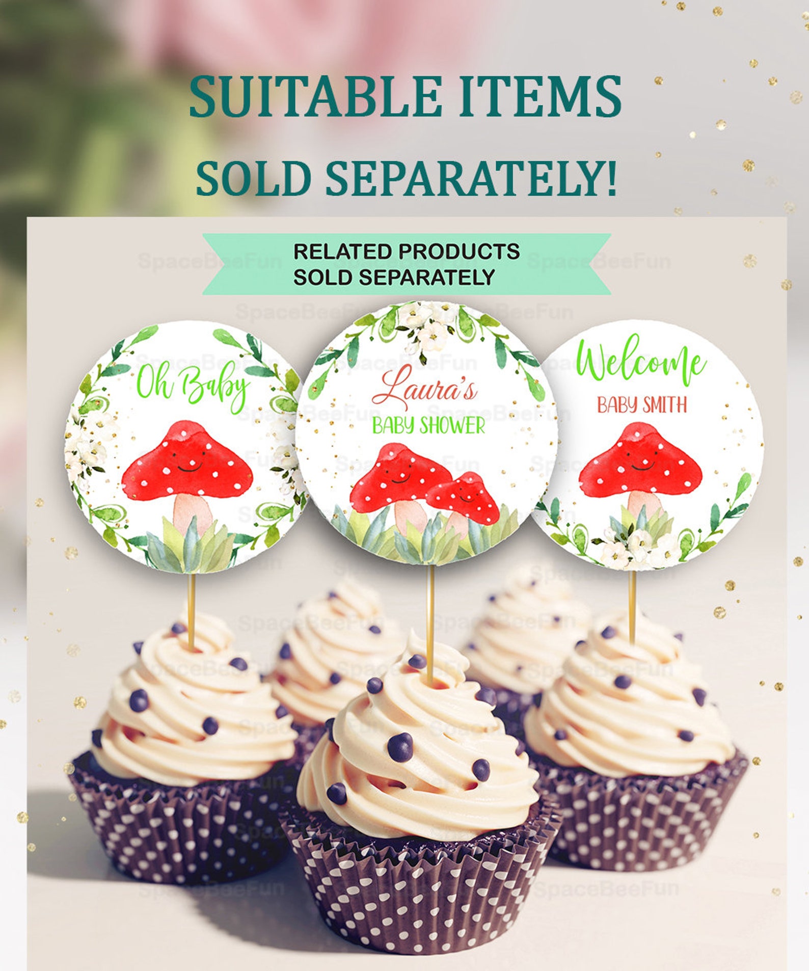 Editable Mushroom Baby Shower Invitation Bundle With Mushroom - Etsy