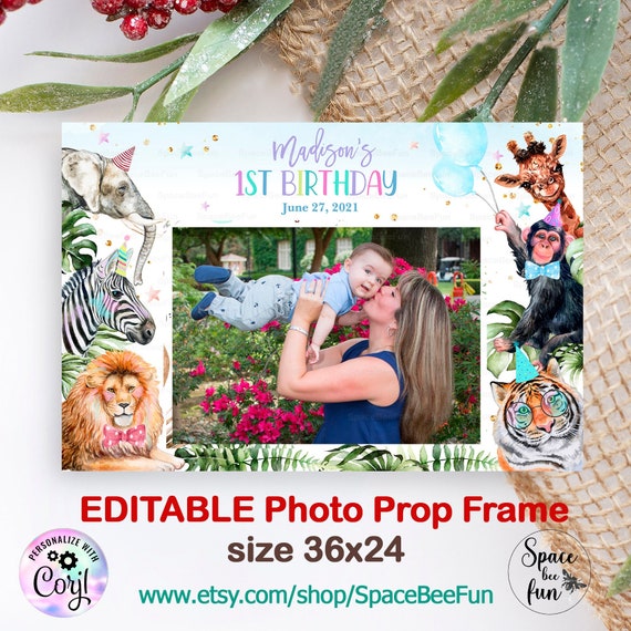 EDITABLE Photo Booth Frame Birthday Boy Birthday Photo Prop | Etsy