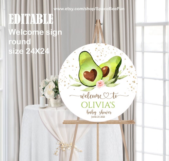 EDITABLE Welcome Sign Guacamole Baby Showet Set Invite Fiesta - Etsy