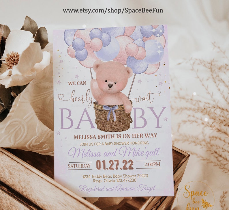 Editable We Can Bearly Wait Teddy Bear Baby Shower SET Package - Etsy