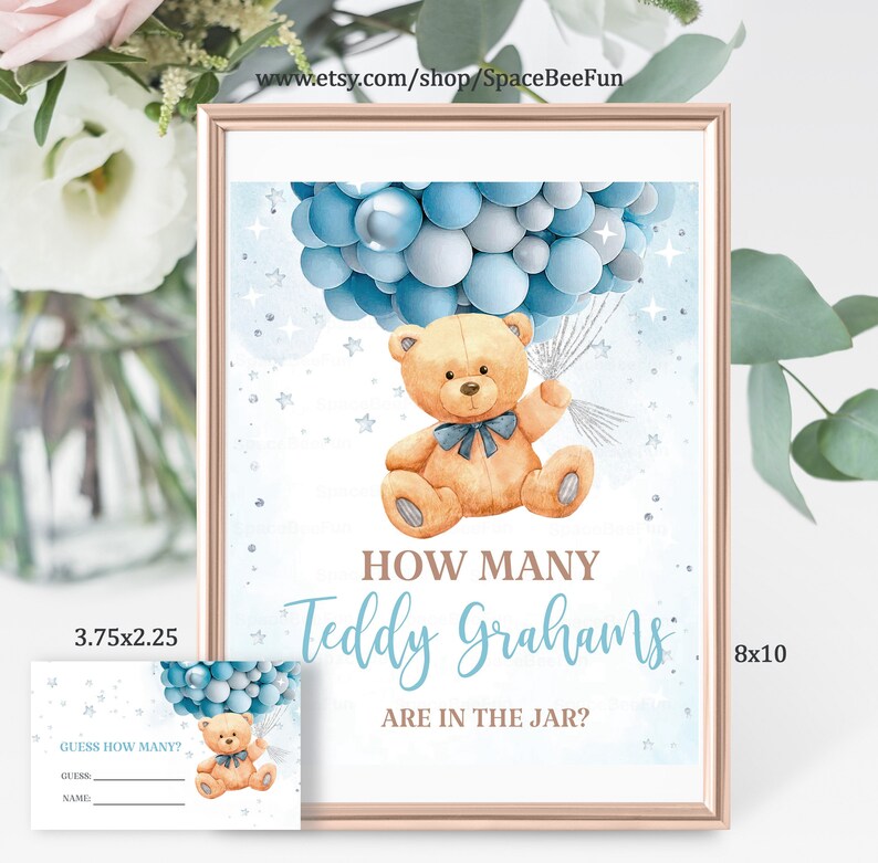 Teddy Bear Boy Guess How Many Sign Guess How Many Teddy - Etsy