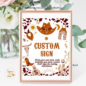 Cowboy Rodeo Custom Sign Birthday Sign Editable Wild West Ranch ...