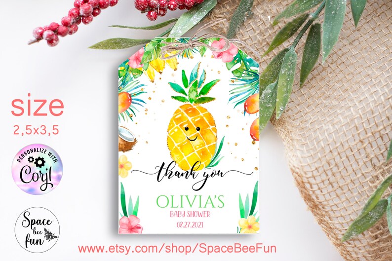 EDITABLE Aloha Baby Shower Favor Tags Aloha Baby Shower - Etsy