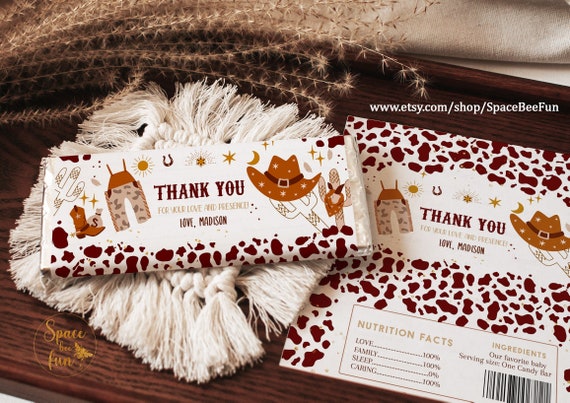 Cowboy Birthday Rodeo Party Chocolate Bar Wrapper Wild West Cowboy ...
