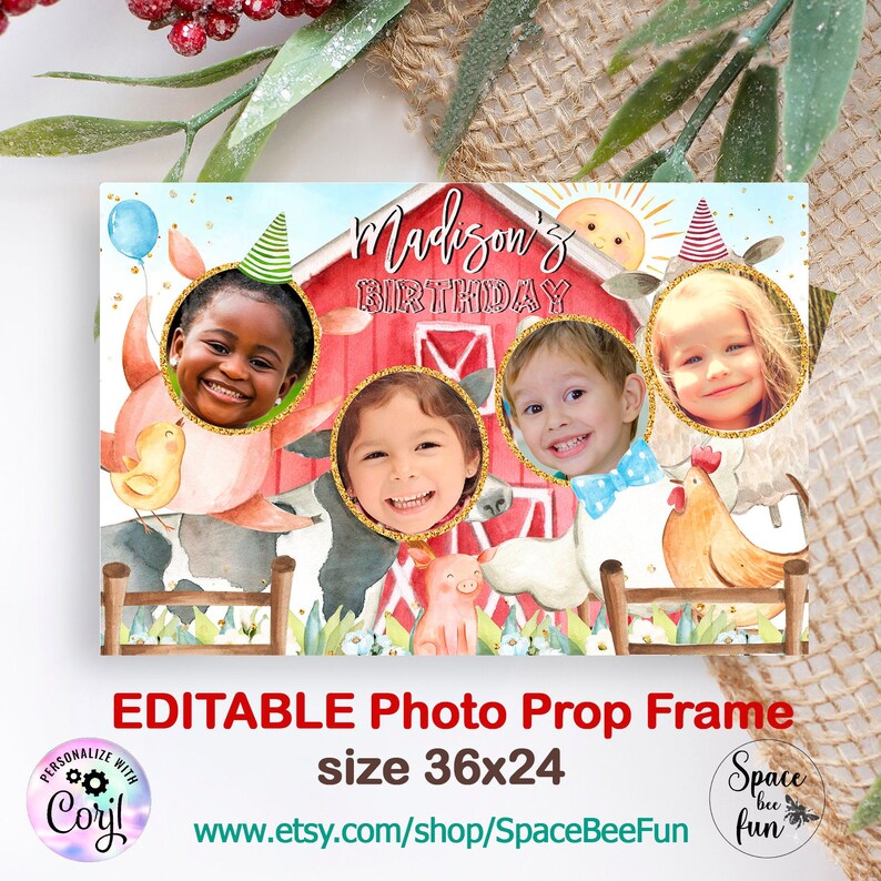 EDITABLE Photo Booth Frame Birthday Boy Birthday Photo Prop - Etsy