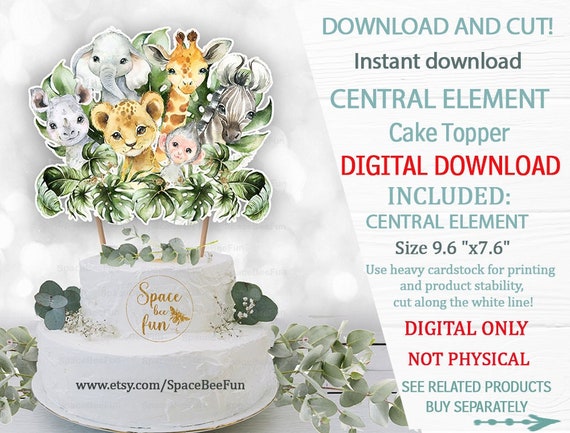 Cake Topper Baby Shower Safari Centerpiece Decoration Baby - Etsy