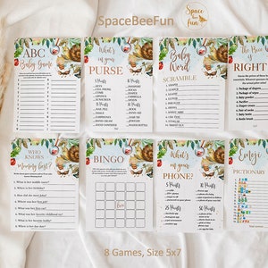 EDITABLE Insect Baby Shower Games Beetle Bee Snail Baby Shower Games ...