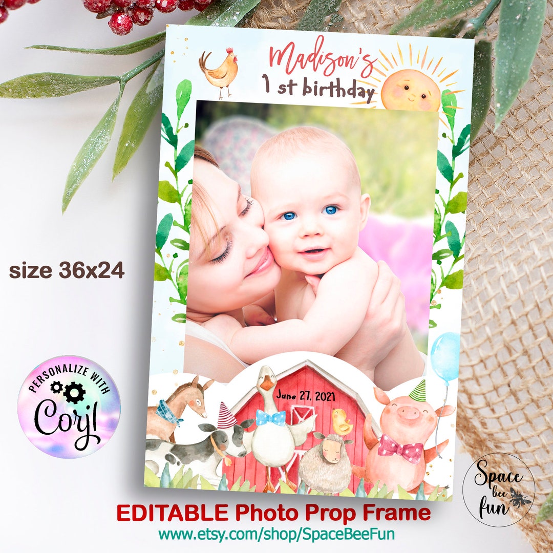 EDITABLE Photo Booth Frame Birthday Boy Birthday Photo Prop, Birthday ...