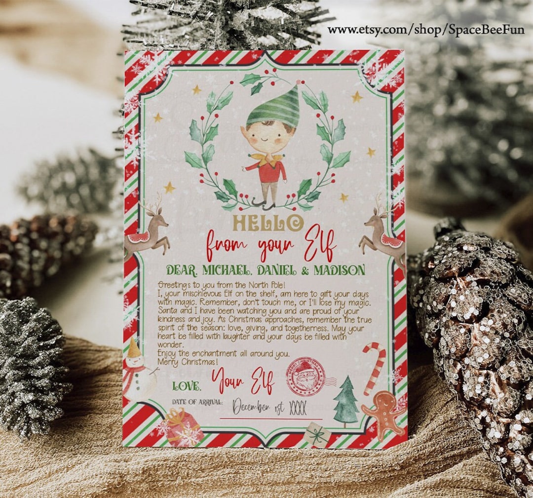 Editable Elf Letter Printable, Letter From Elf, Your Elf Printable ...