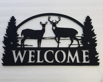 Deer Welcome Sign | Etsy