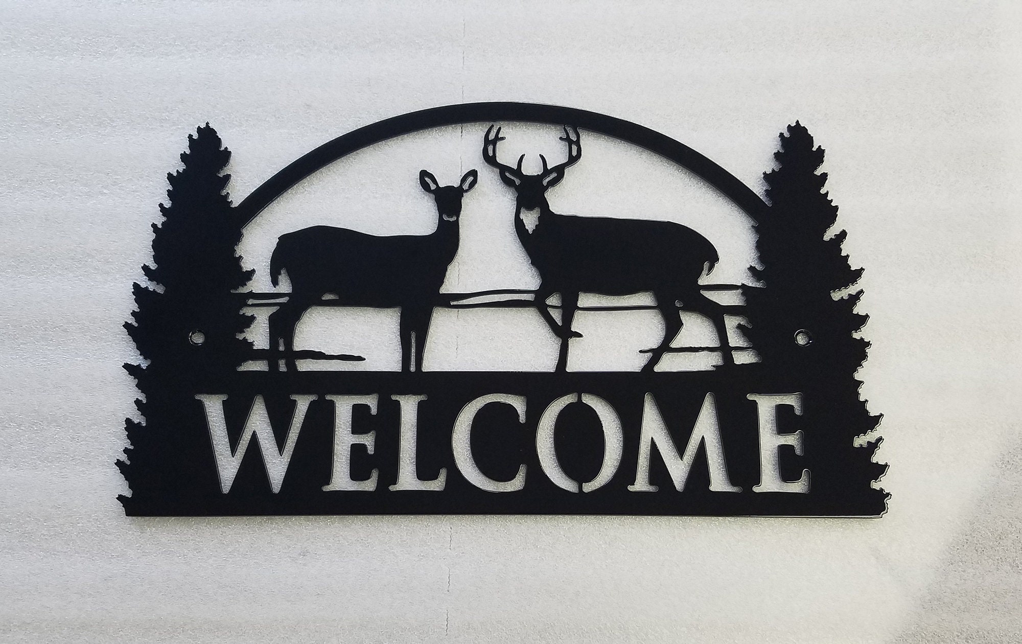 Deer Welcome Sign - Etsy