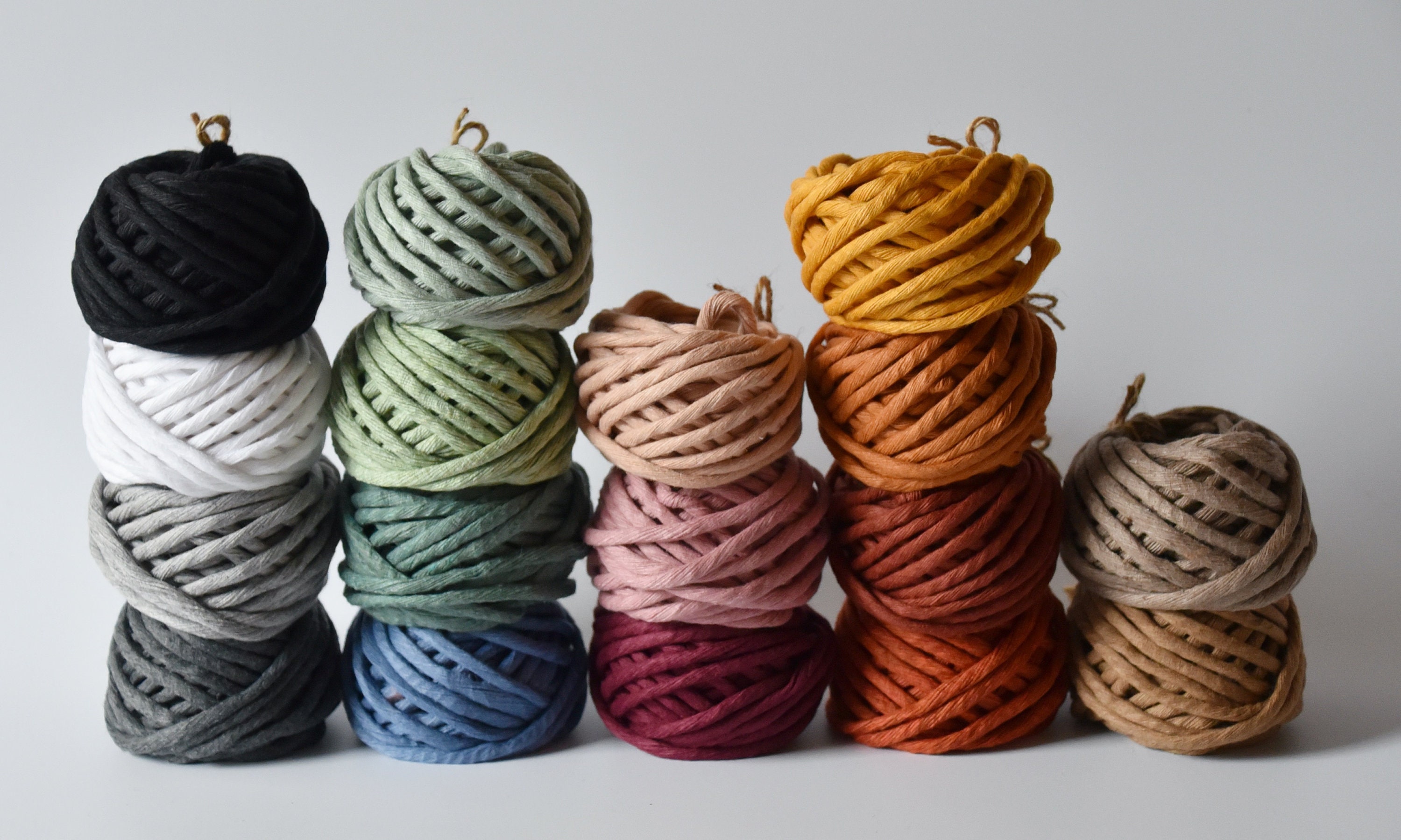 SAMPLE PACK of 4mm Single Strand Coloured Macrame Cord / Macrame Rope ...