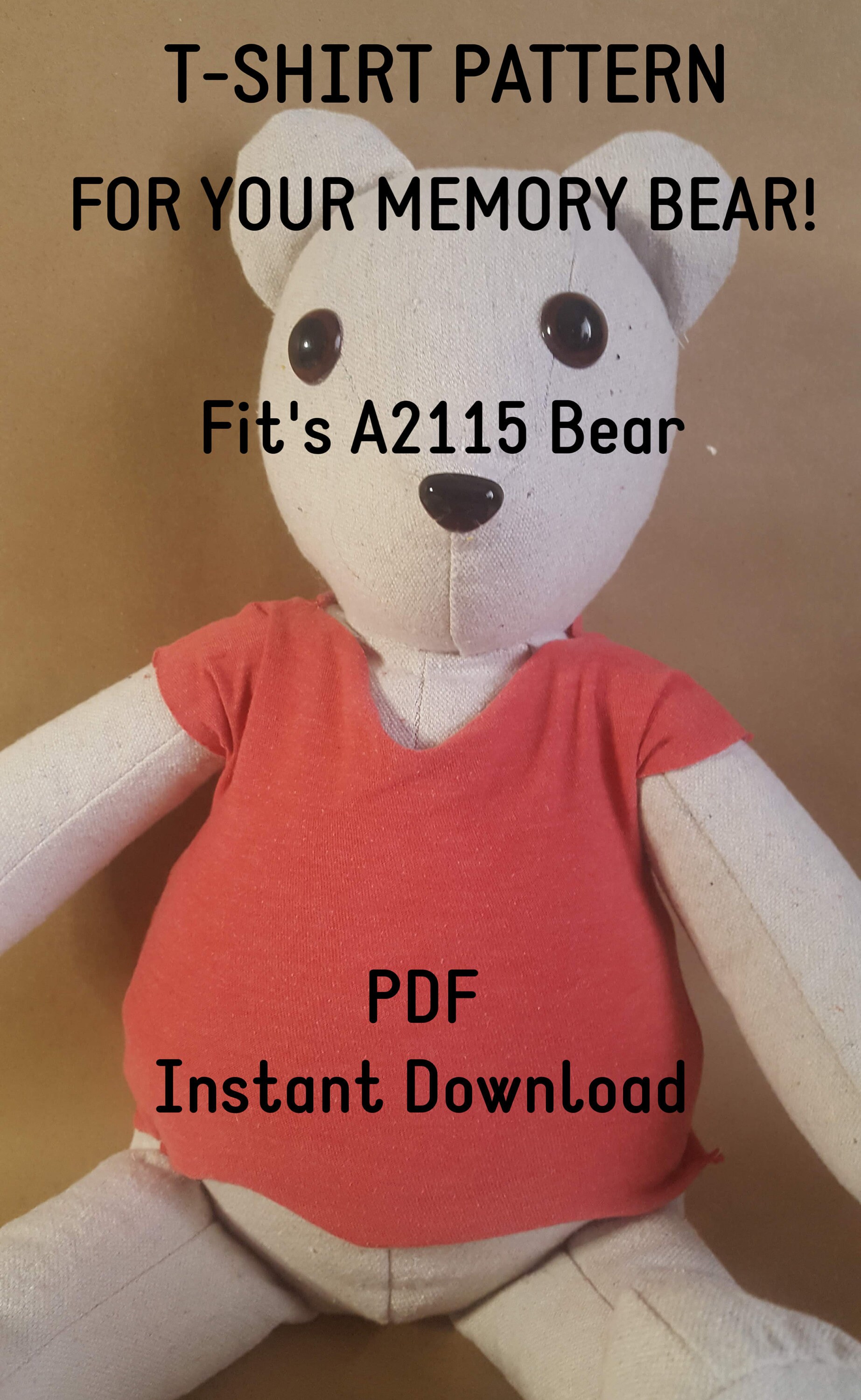 Tee Shirt Pattern for A2115 Memory Bear EASY - Etsy