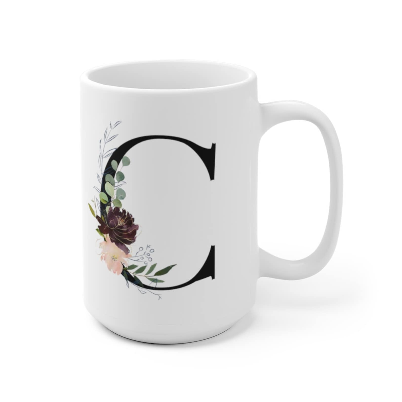 Taza Inicial Taza De Nombre Personalizado Regalo Para Ella Etsy