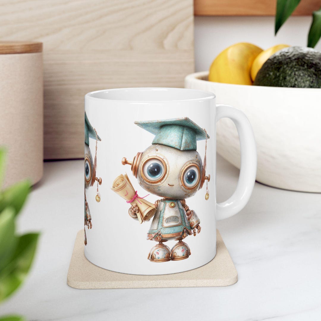 Girl Robot Graduation Mug, Robotics Lover Gift - Etsy