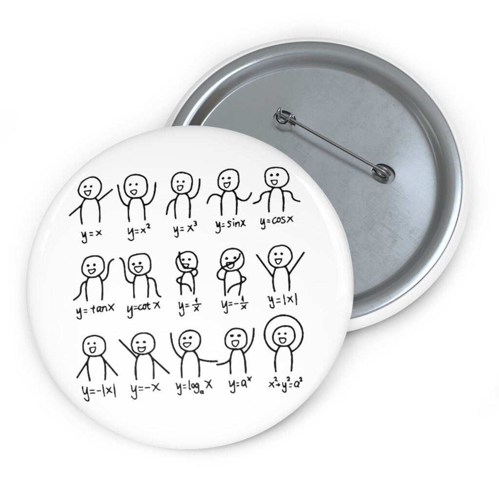 Math Stick Figure Button Stick Figures Pin Nerdy Pin Funny - Etsy Ireland