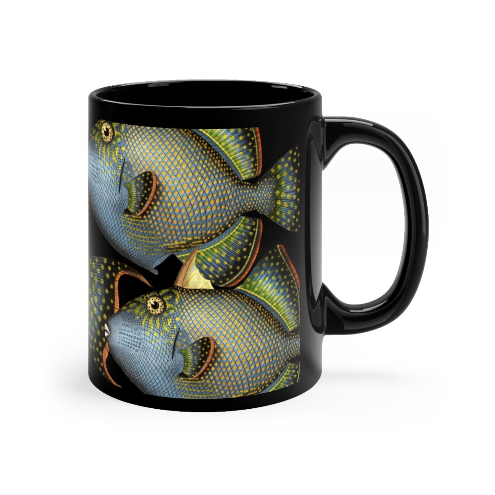 Fish Coffee Mug Sea Fishing Mug Gift For Sea Lover Blue | Etsy