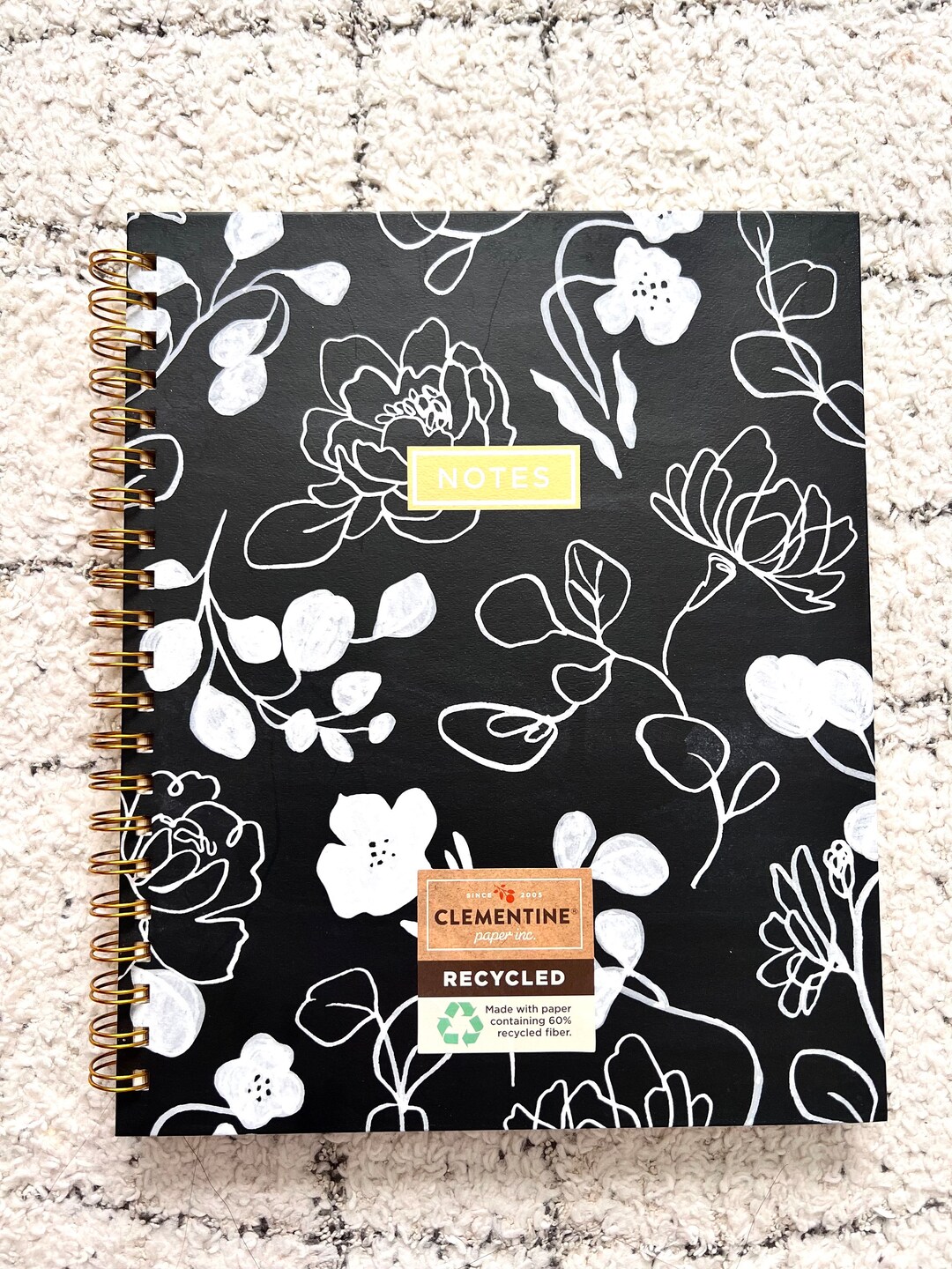 CLEMENTINE “white Roses and Notes" Notebook Journal 11”L X 8.5”W, 200 ...