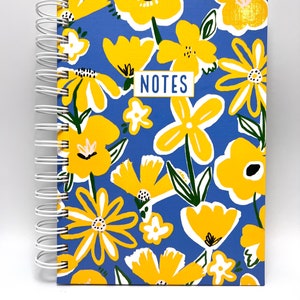 Yellow Flowers MOLLY & REX Notebook Journal, 8.5” L X 6” W, 250 Lined ...