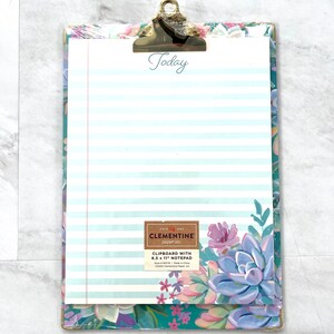 CLEMENTINE Legal Pad With Clipboard “ Flowers” Notepads 50 Ruled Pages ...