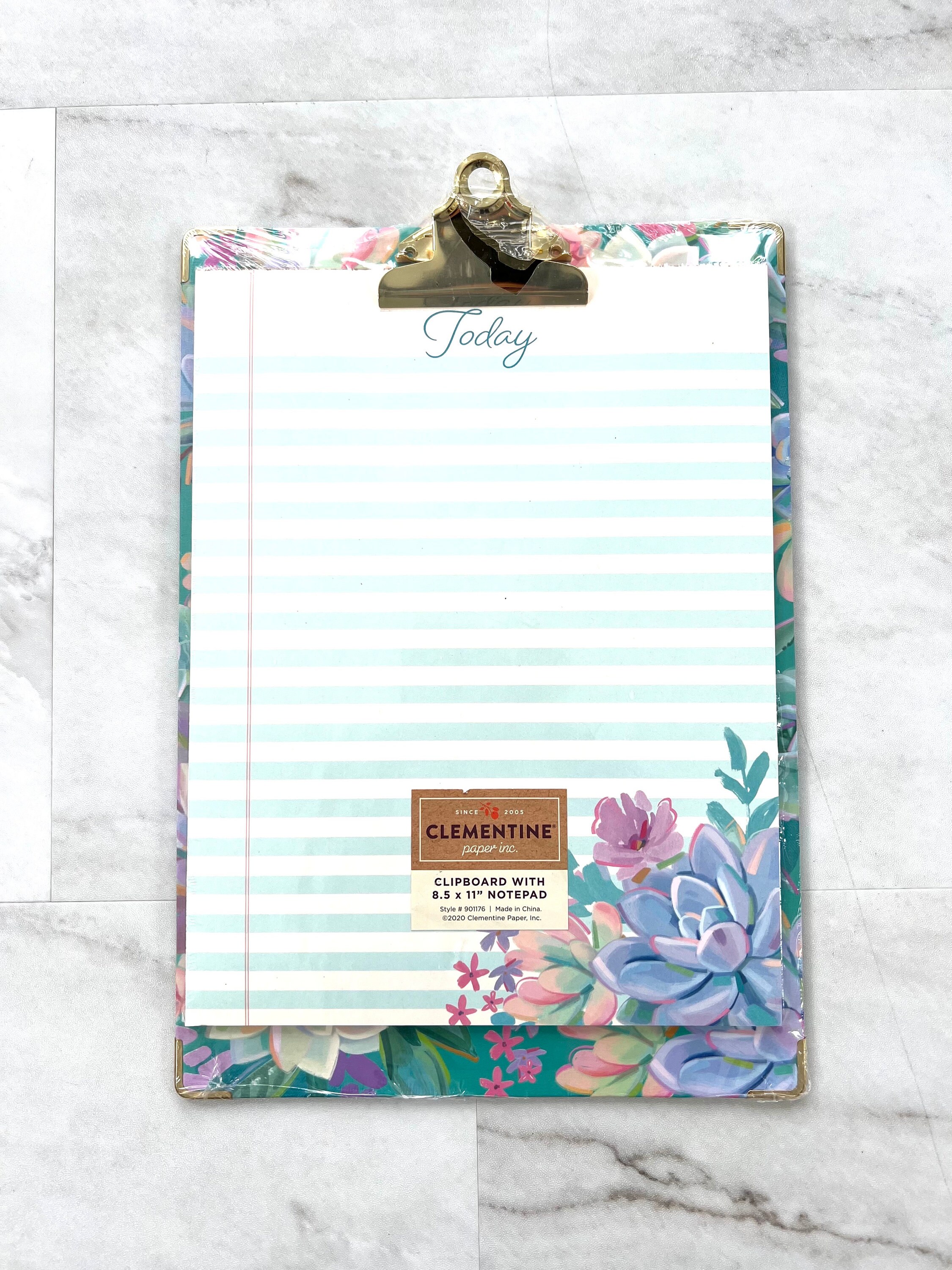 CLEMENTINE Legal Pad With Clipboard “ Flowers” Notepads 50 Ruled Pages ...