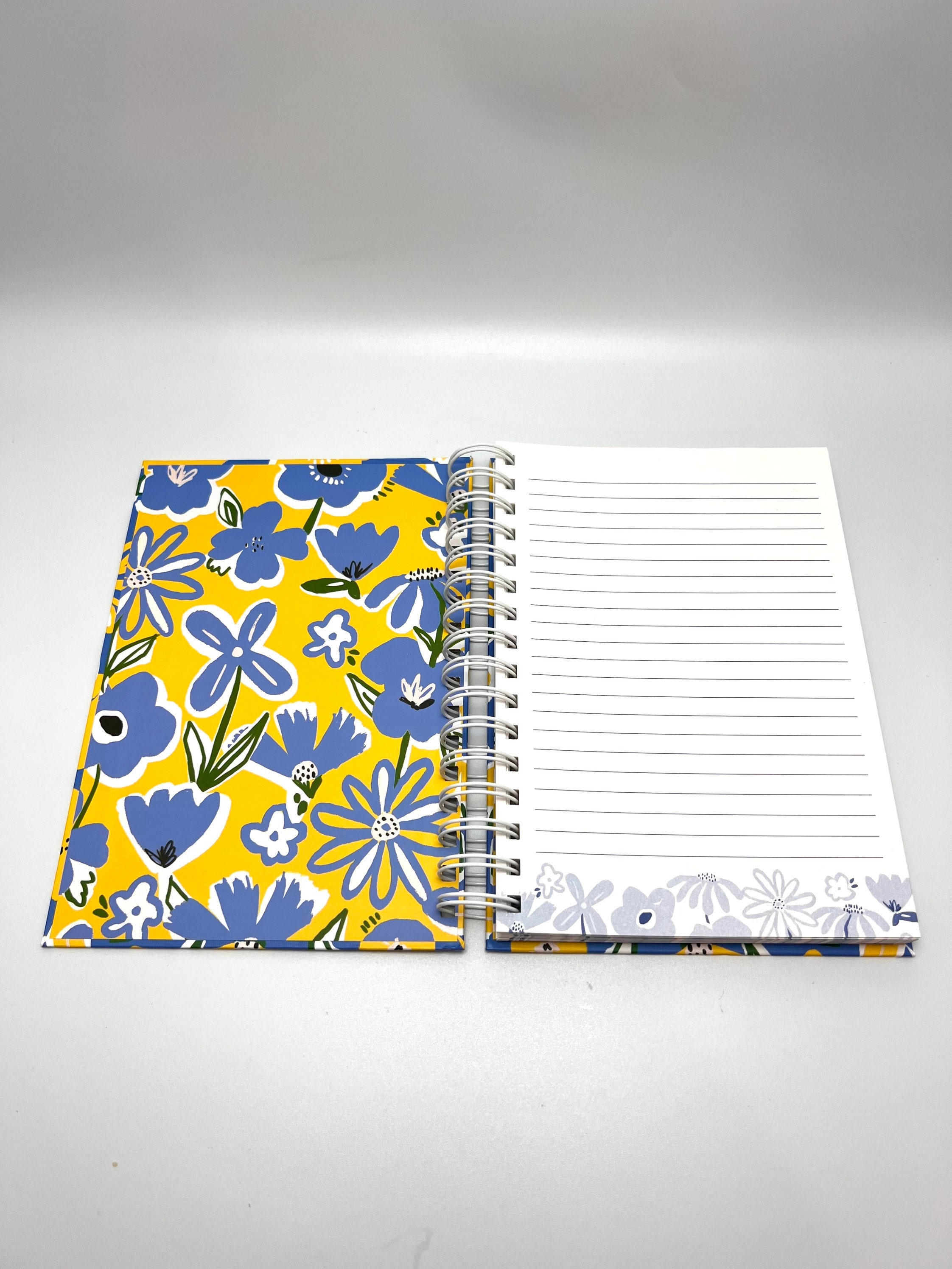 Yellow Flowers MOLLY & REX Notebook Journal, 8.5” L X 6” W, 250 Lined ...