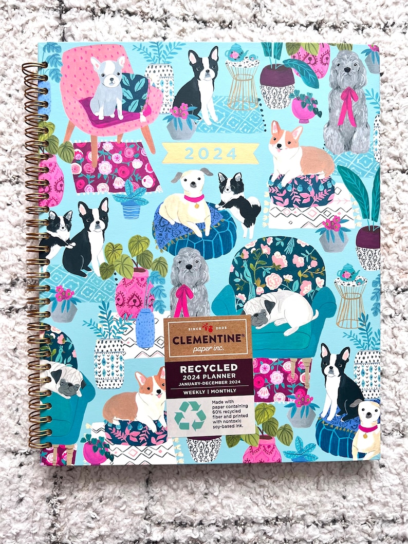 Dogs Planner 2024 CLEMENTINE, 10.75l X 8.50w, Hard Cover, Spiral ...