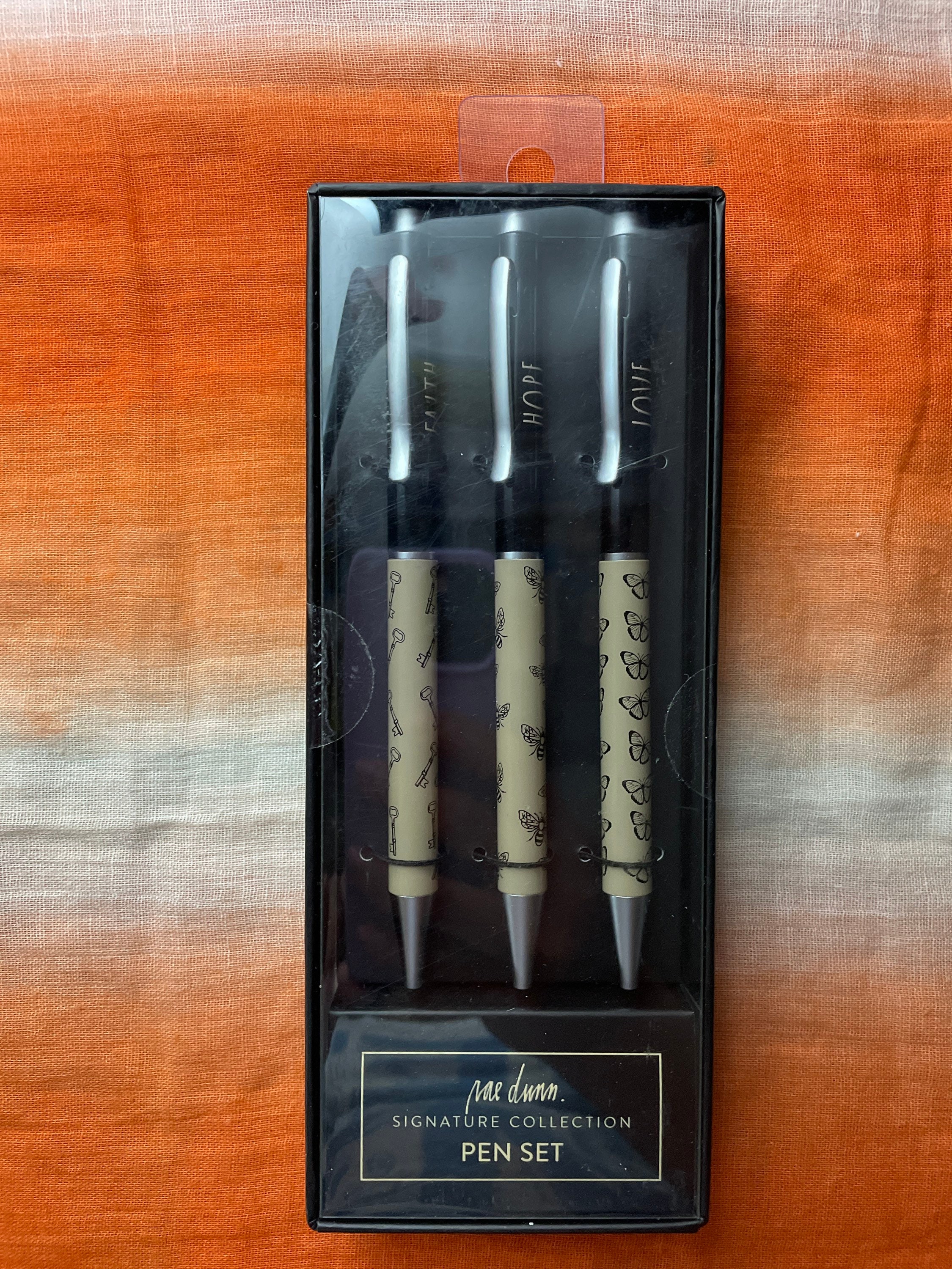 KEY BEE & BUTTERFLY Rae Dunn Pen Set, 3 Ballpoint Pens | Self Gift ...