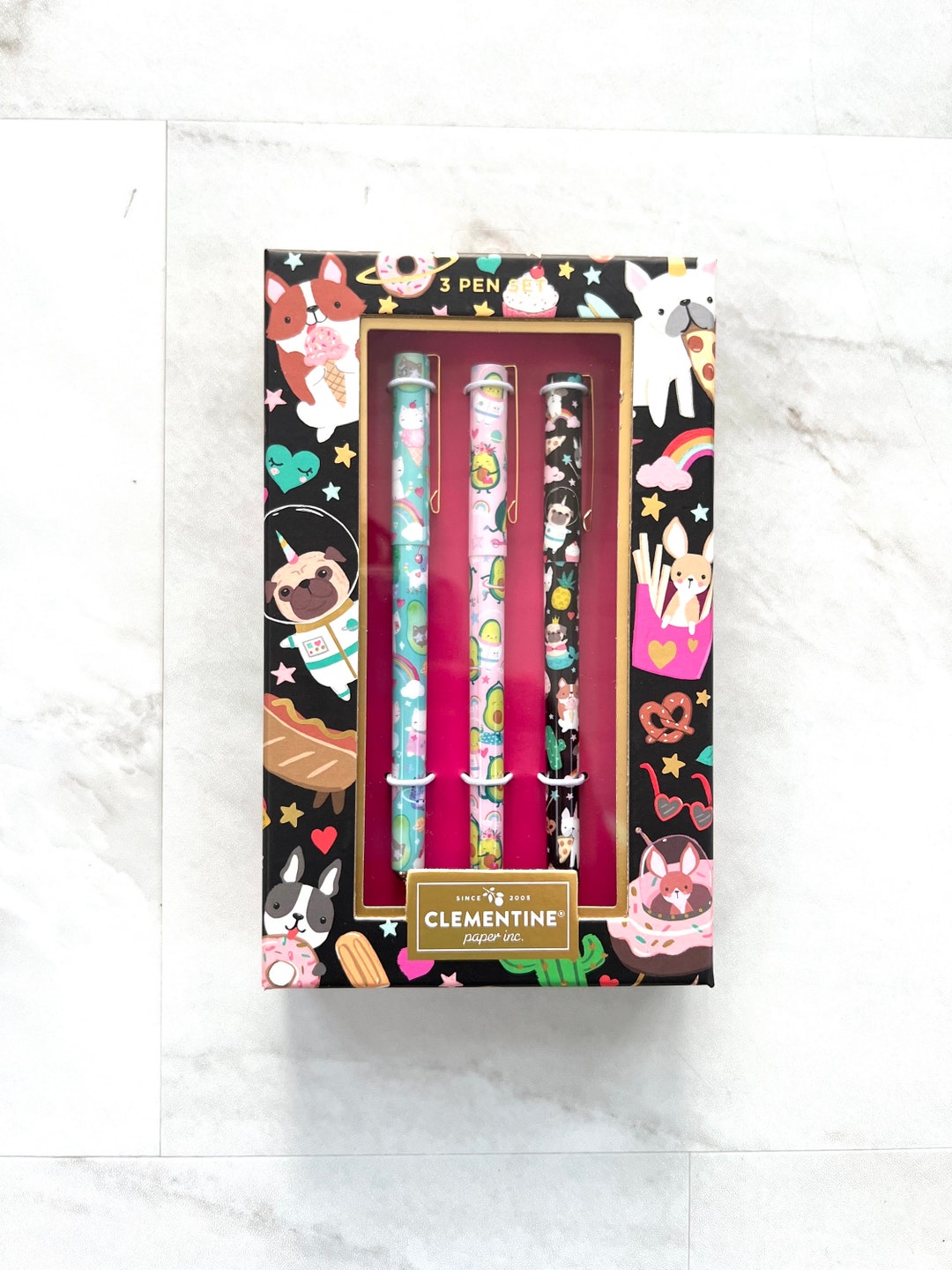 CLEMENTINE “dogs” Set of 3 Pens With Black Ink | Brand: Clementine ...