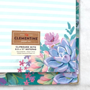CLEMENTINE Legal Pad With Clipboard “ Flowers” Notepads 50 Ruled Pages ...