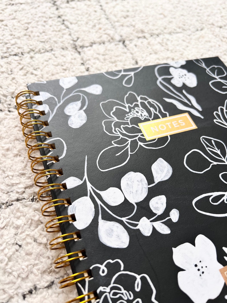 CLEMENTINE 11”L X 8.5” White Roses and Notes" Notebook Journal , 200 ...