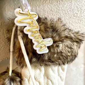 Acrylic Stocking Name Tags, Stocking Tags, Christmas Stocking Tags ...