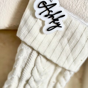 Acrylic Stocking Name Tags, Stocking Tags, Christmas Stocking Tags ...