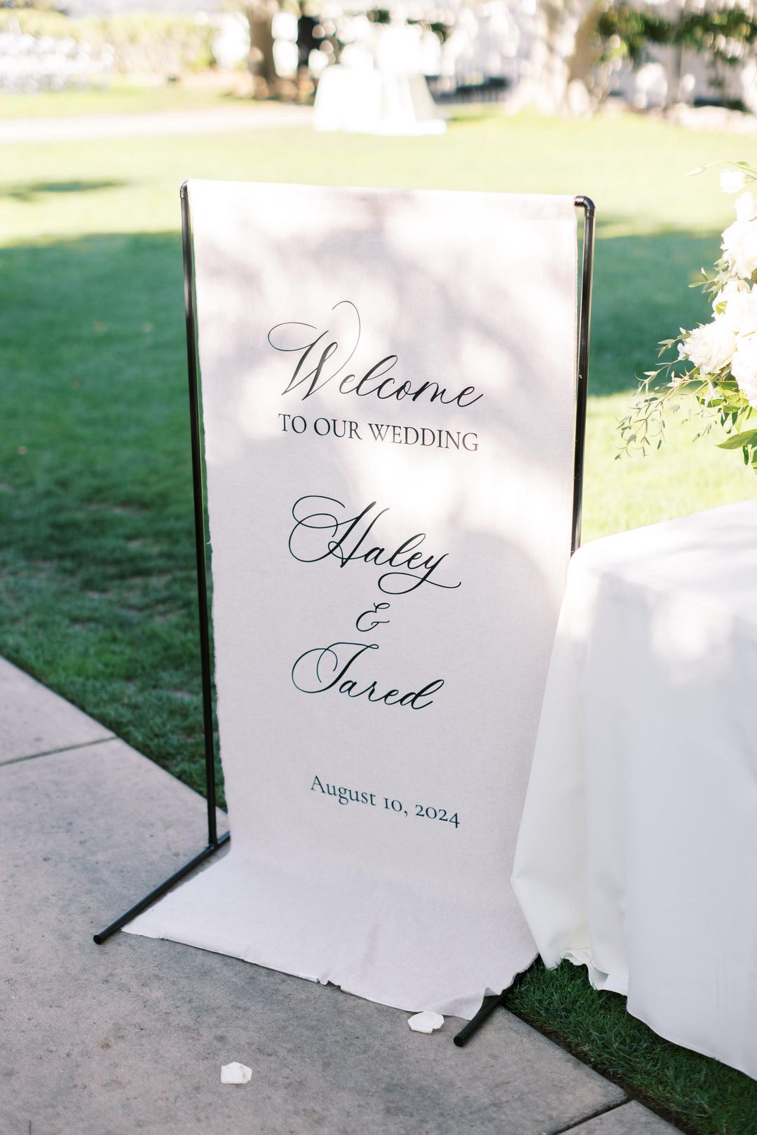 Linen Wedding Welcome Sign - Etsy