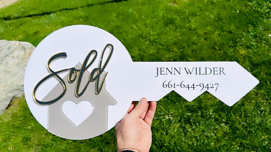 Realtor Sold Sign, Acrylic Key Sign - Etsy