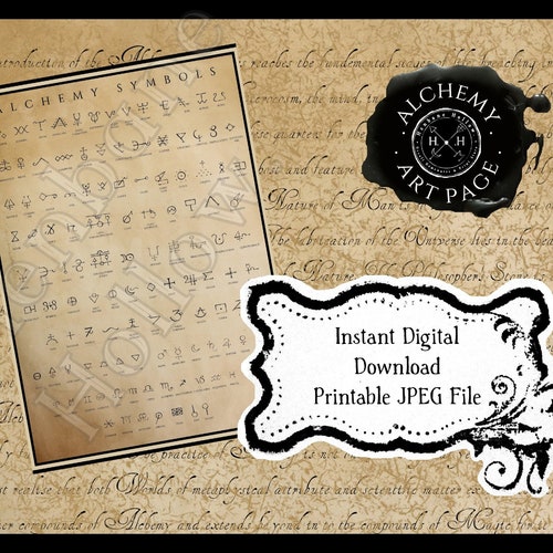 Alchemy Symbols Digital Poster Art - Etsy