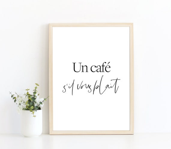 A Coffee Please French Cafe Sign Black & White Paris Cafe | Etsy
