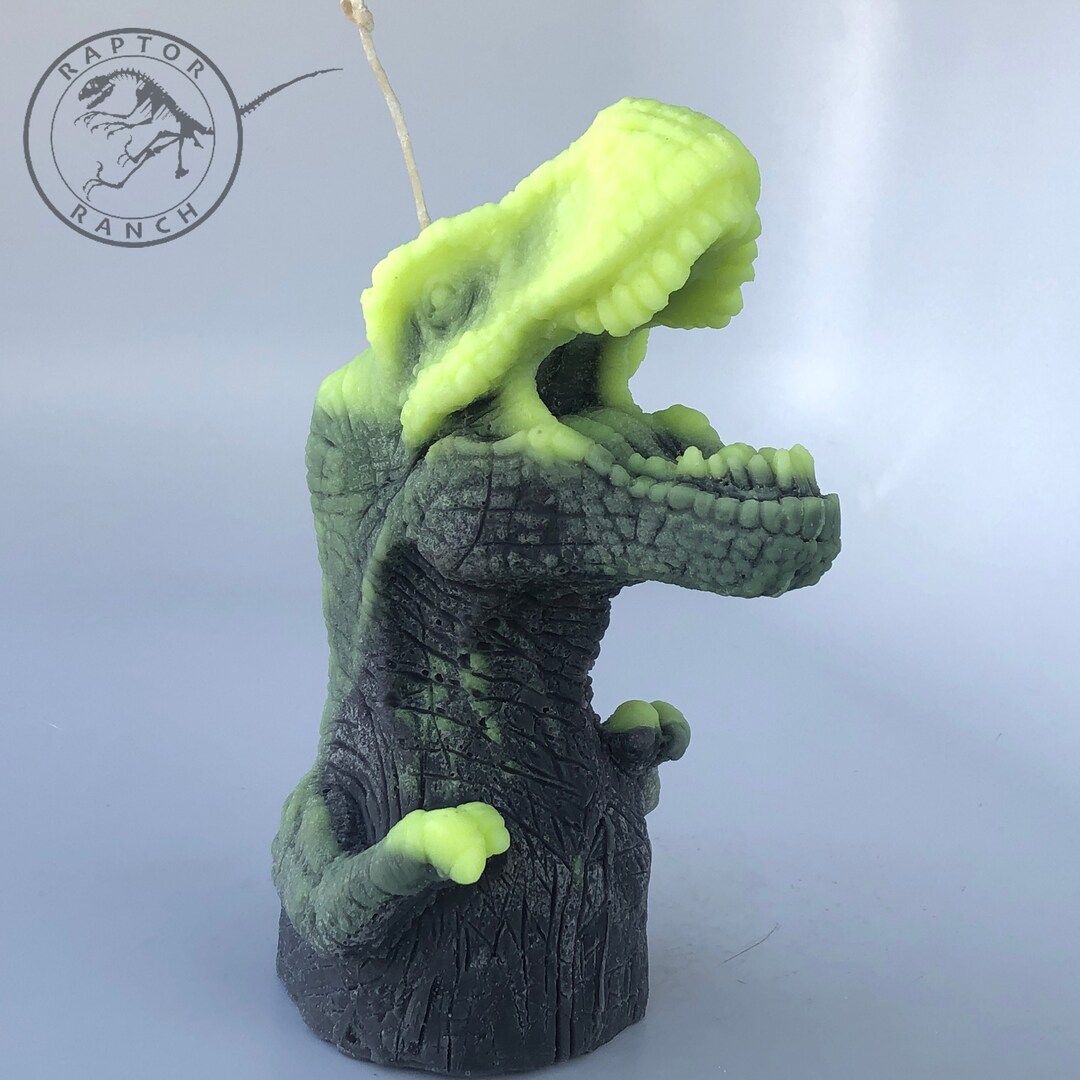Choose Your Color & Charcoal Dinosaur Candle 8 Inch Tall Realistic Hand ...