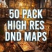 50 Pack of High Res Dungeons and Dragons Battle Maps With Gridlines ...