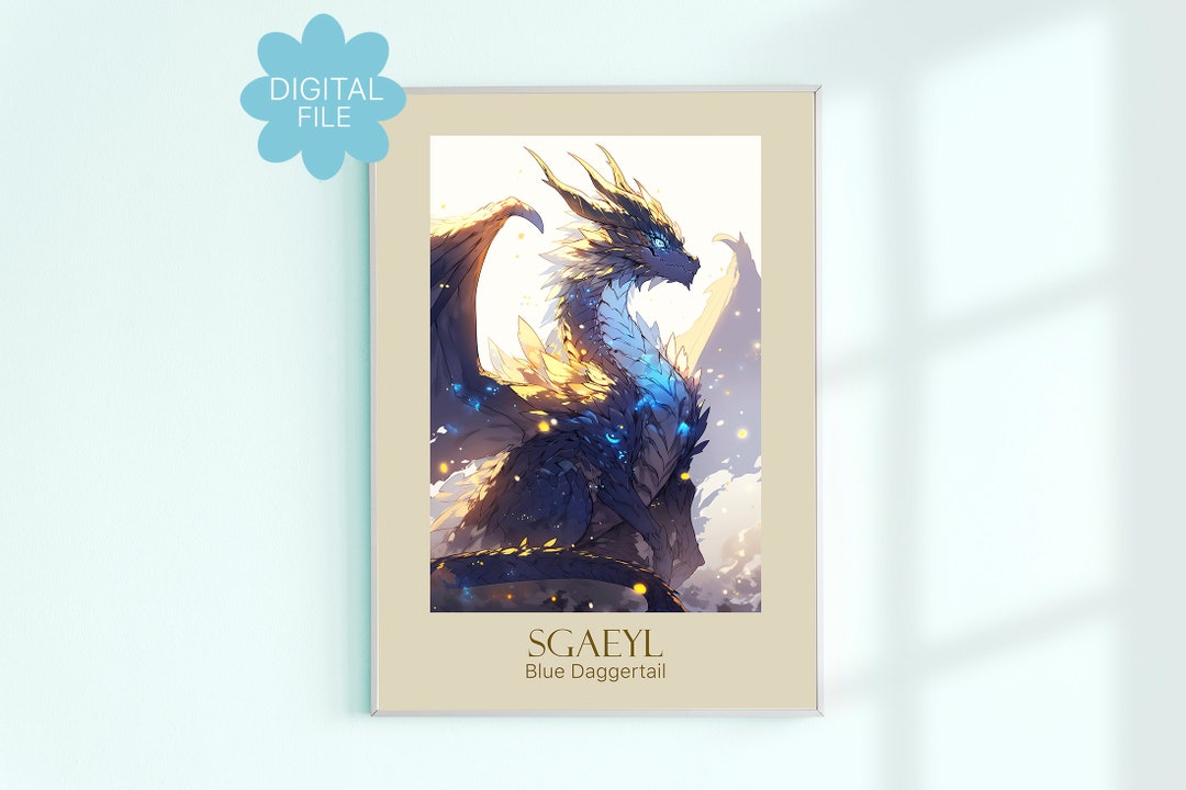 Digital-sgaeyl Art Poster Print | Navy Daggertail | Fourth Wing ...