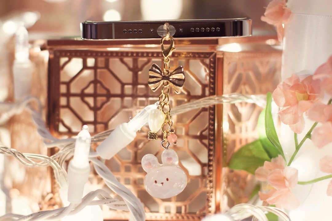 Kawaii Bunny Charm, Cute Rabbit Dust Plug, Headphone Jack, USB C Dust ...