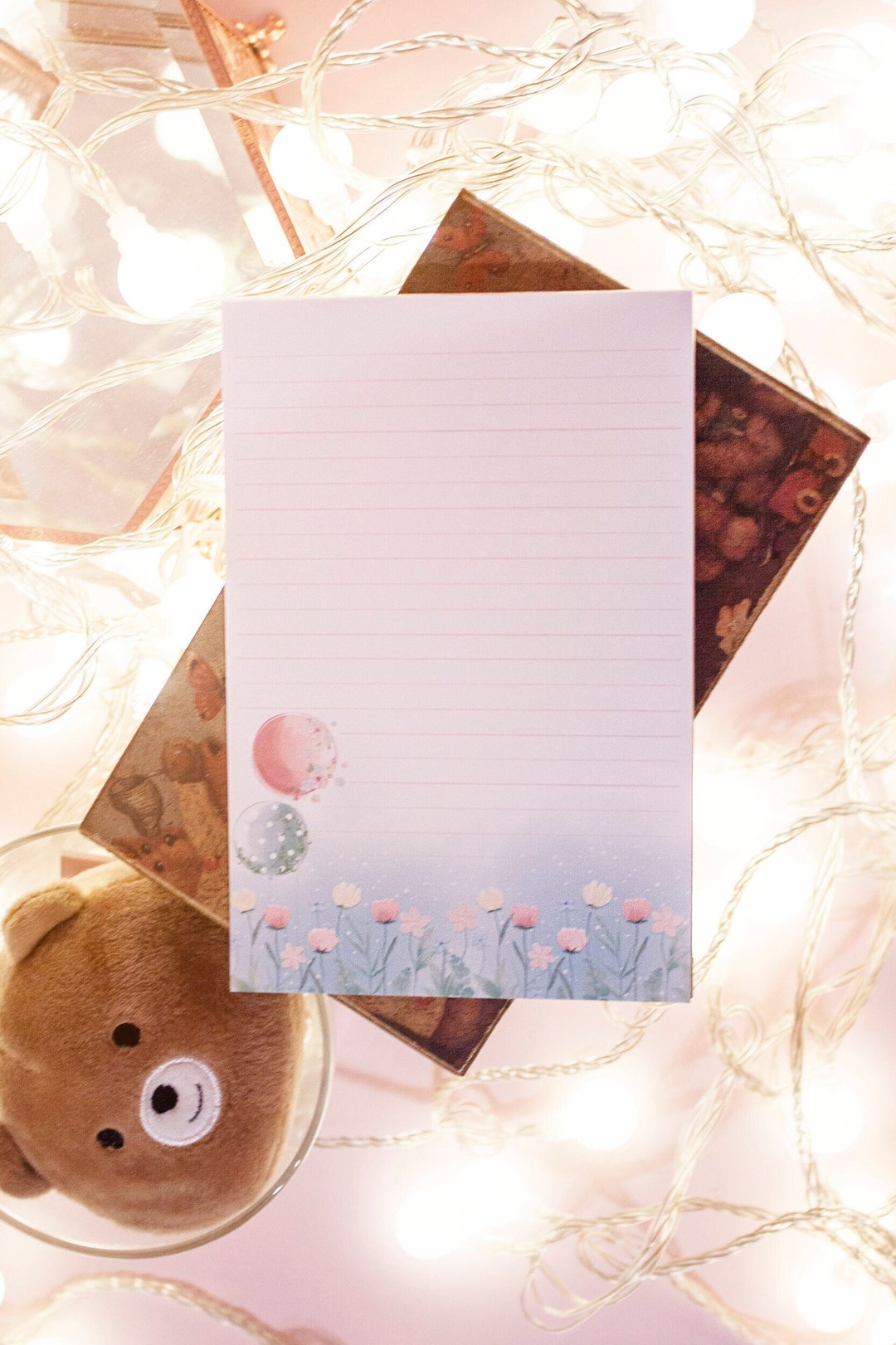 Kawaii Cute Flower Balloon Memo Pad | Cute Memo Pad, Cute Notepad ...