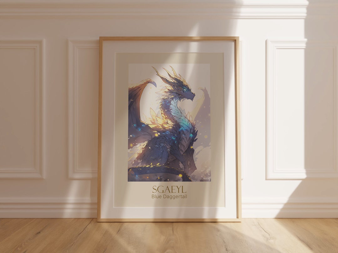 Sgaeyl Art Poster Print | NO FRAME | Navy Daggertail | Fourth Wing ...
