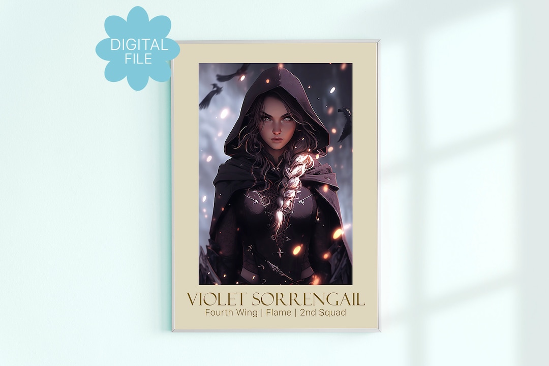 Digital-violet Sorrengail Art Poster Print | Dragon Rider | Fourth Wing | Rebecca Yarros | the ...
