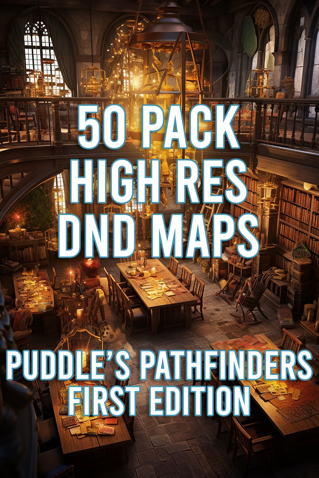 50 Pack of High Res Dungeons and Dragons Battle Maps With Gridlines ...
