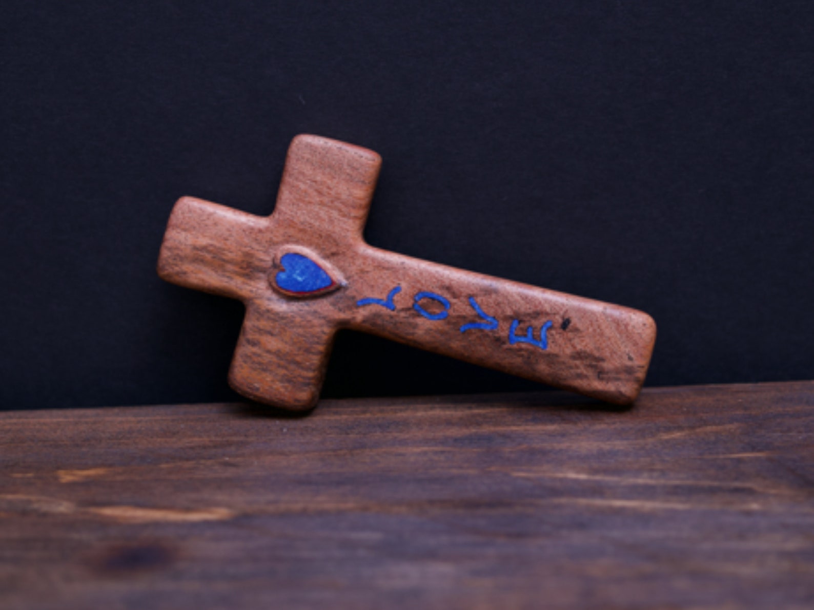 Handcrafted Wooden Handheld Cross, Natural Wood, Christian Prayer and ...