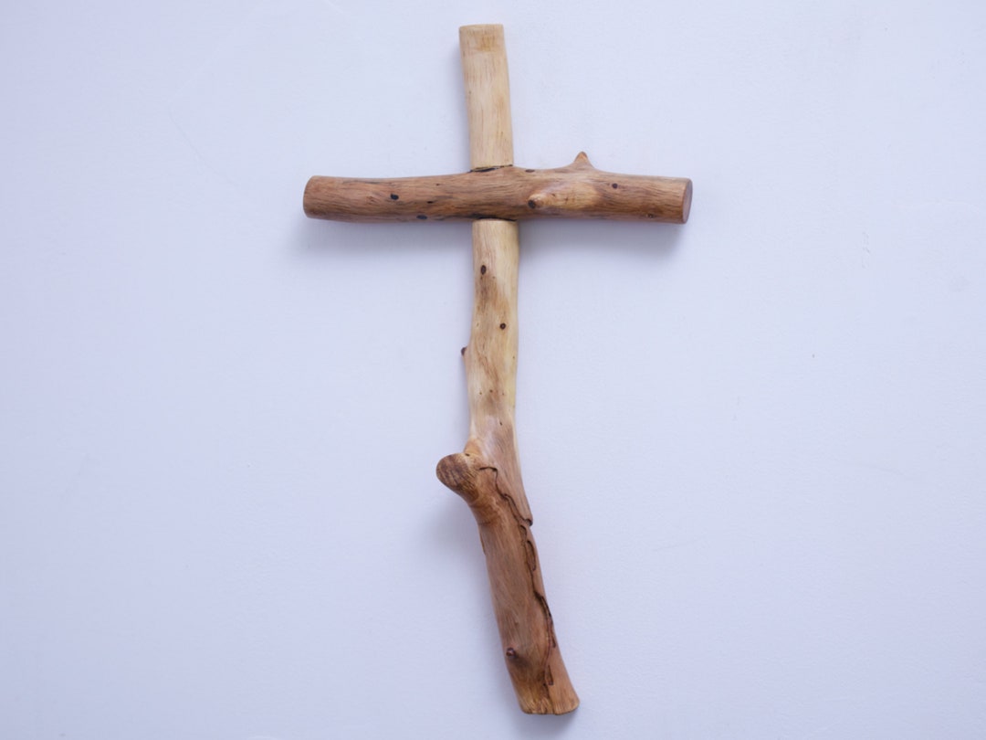 Handcrafted Oak Wood Cross Rustic Wall Art Farmhouse Style Decor ...